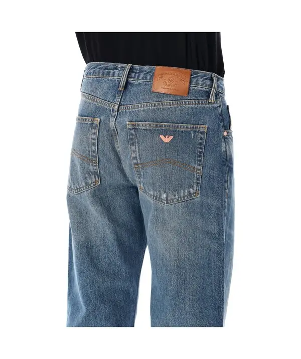 Emporio Armani Faded Straight-leg Jeans