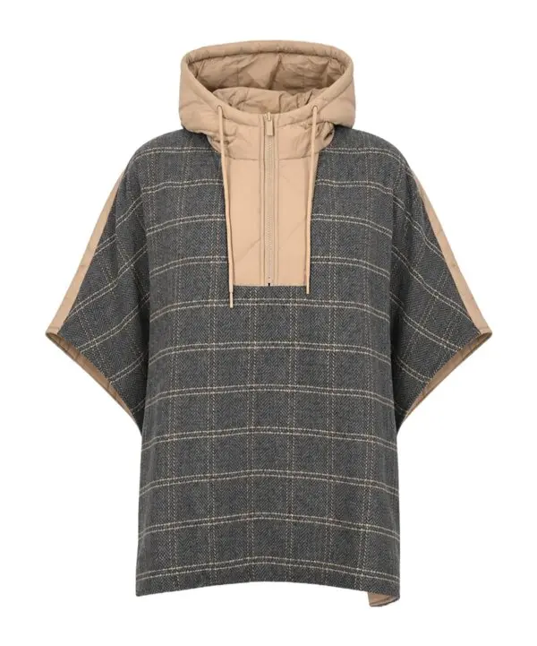 TWINSET Hooded Quilted Cape