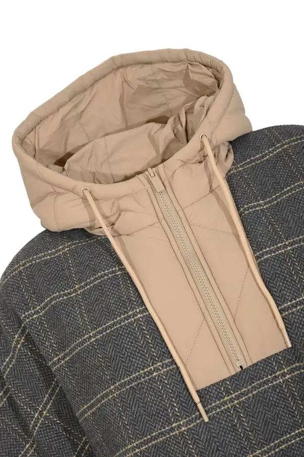 TWINSET Hooded Quilted Cape
