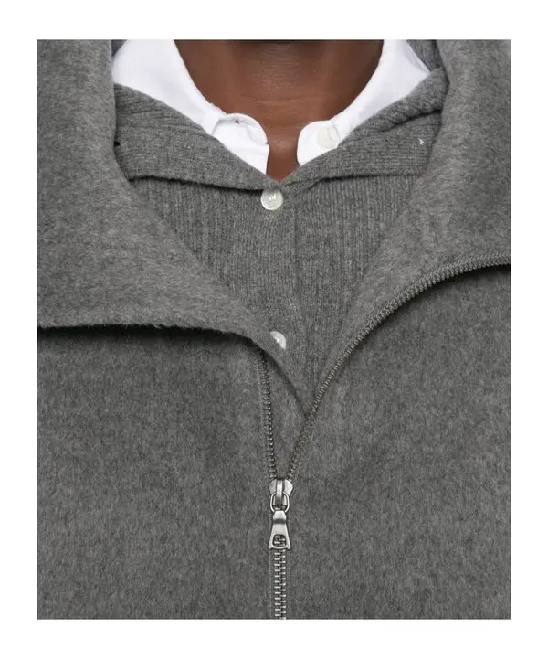 Soeur Collar Zip-up Sleeveless Vest - Grey