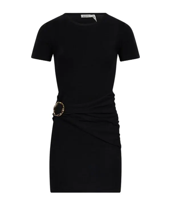 Simkhai Leni Short-sleeved Buckle Detailed Dress - Black