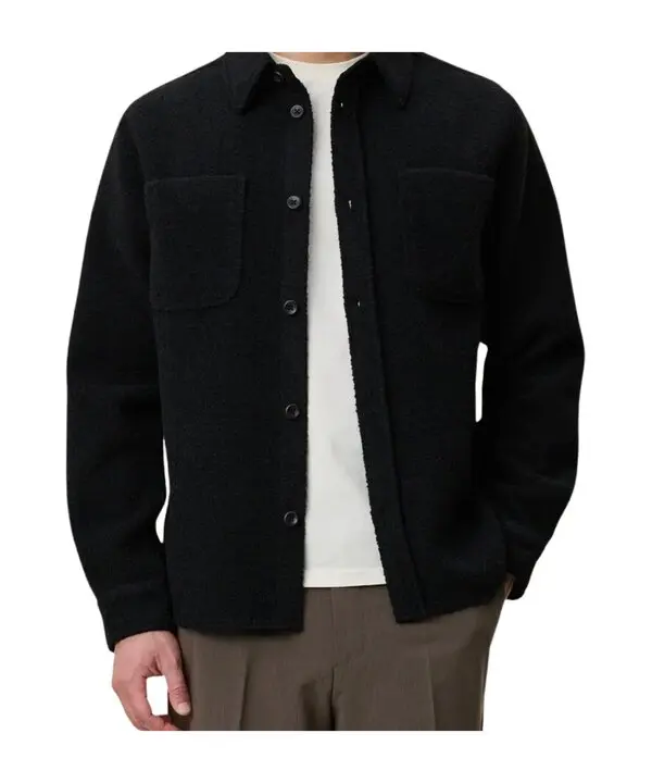 LES DEUX Bouclé Patch-pocket Shirt Jacket