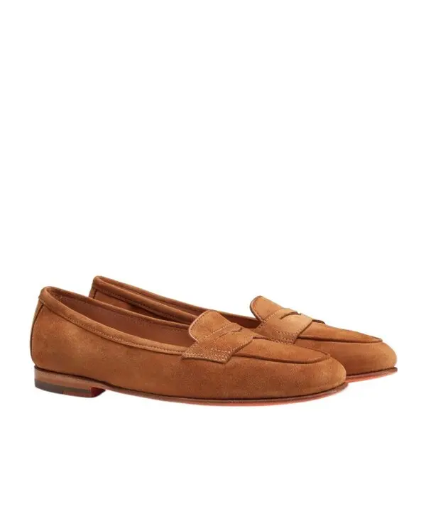 Santoni Round-toe Penny Loafers - Brown