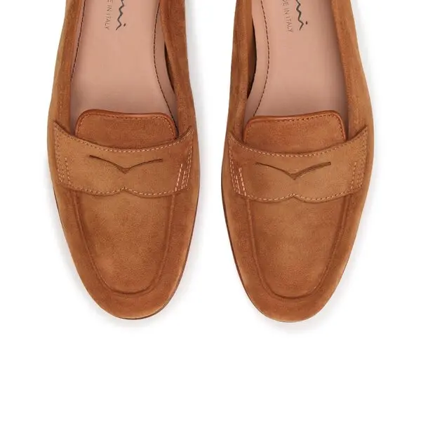 Santoni Round-toe Penny Loafers - Brown