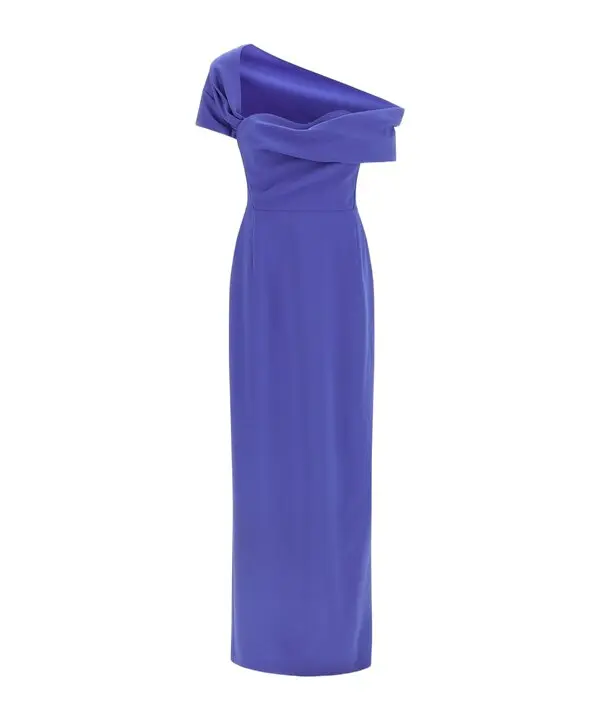 Carolina Herrera Draped Off-shoulder Maxi Dress - Blue