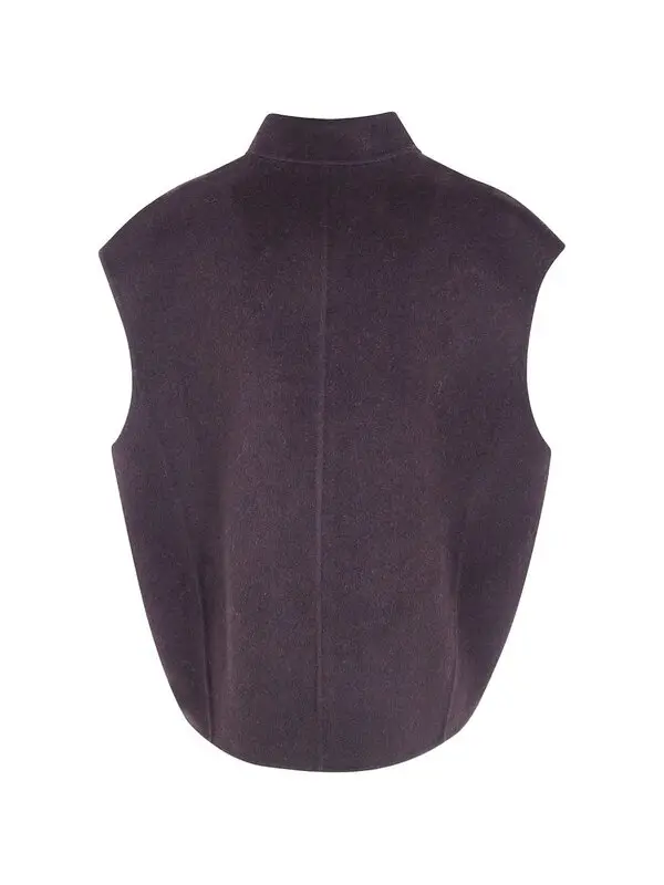 Soeur Stand Collar Sleeveless Vest - Black