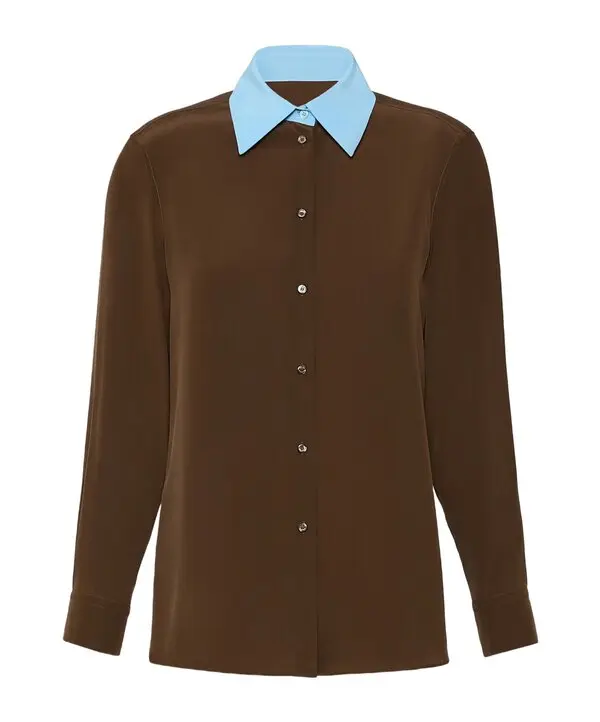 Max Mara Contrast Collar Shirt - Brown