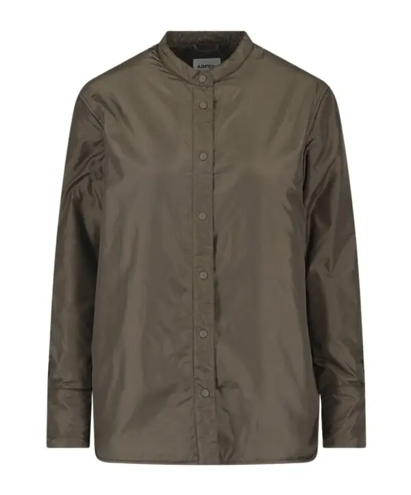 Aspesi Snap-front Collarless Jacket - No