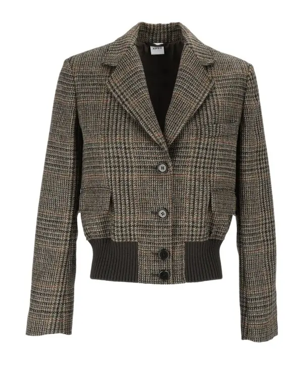 Aspesi Blazer Collar Cropped Bomber - Black