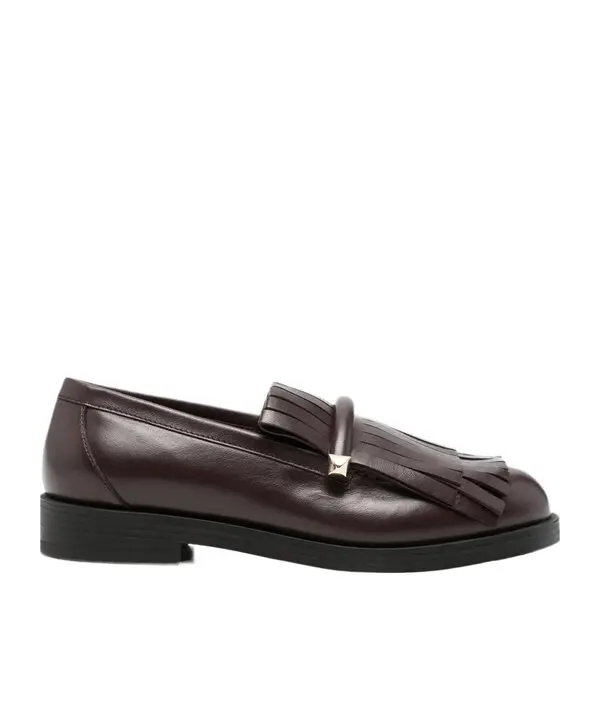 JIMMY CHOO Leather Loafers With Tassel Details