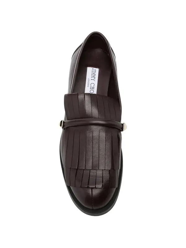 JIMMY CHOO Leather Loafers With Tassel Details