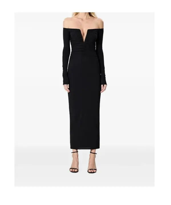 AMAZUIN Offtheshoulder Ruched Midi Dress
