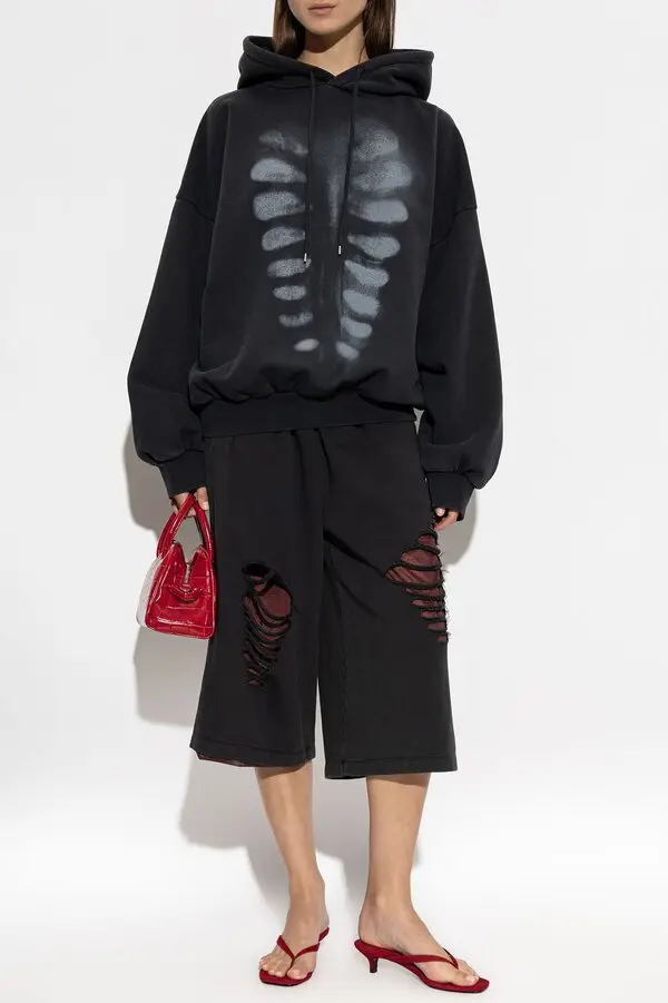AVAVAV Skeleton Print Oversized Hoodie