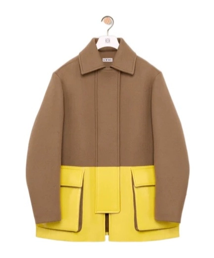 Loewe Coat In Wool - Camel
