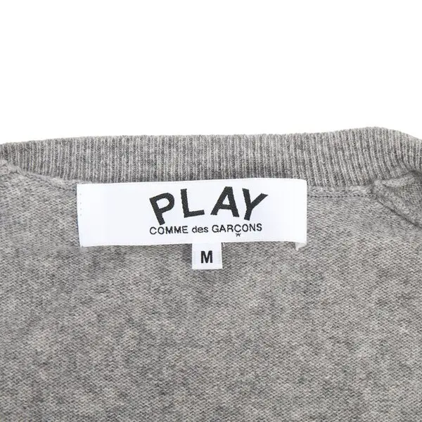 Play Comme Des Garcon Heart-patch Round-neck Cardigan
