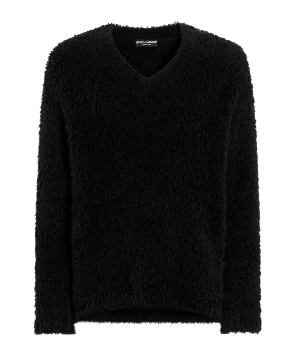 Dolce & Gabbana Dolce Gabbana V-neck Knitted Sweater - Black