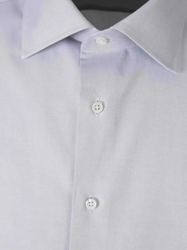 Canali Long Sleeved Curved Hem Shirt
