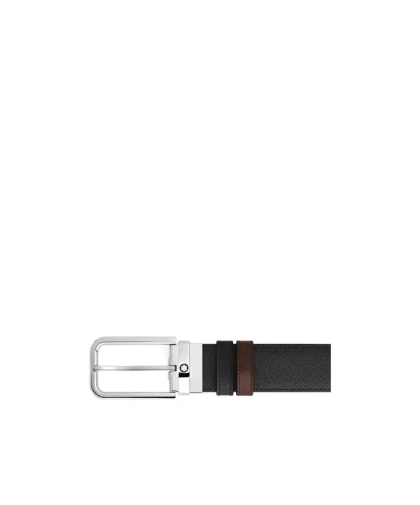 Montblanc 35 Mm Reversible Belt In Sartorial Leather With Rectangular Buckle