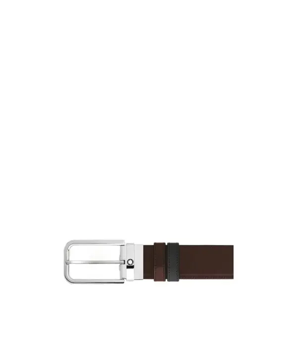 Montblanc 35 Mm Reversible Belt In Sartorial Leather With Rectangular Buckle