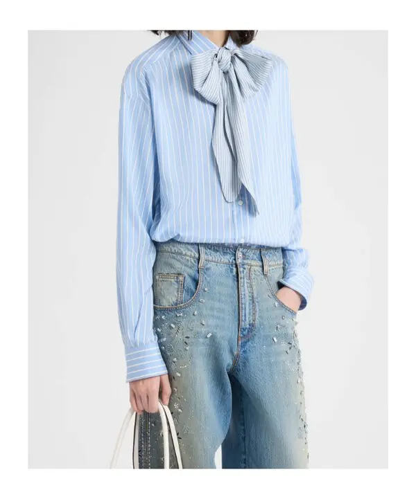 Ermanno Scervino Silk Shirt With A Masculine Striped Allure