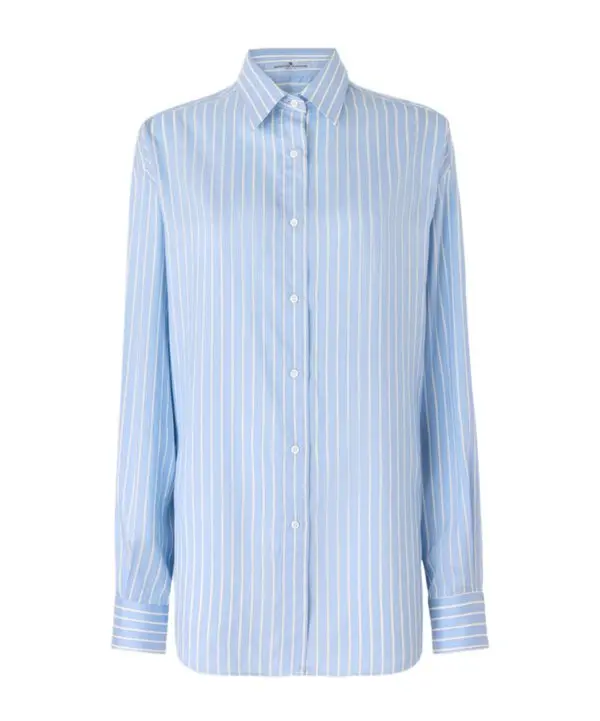 Ermanno Scervino Silk Shirt With A Masculine Striped Allure - No