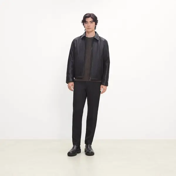 Theory City Jacket In Leather - Black