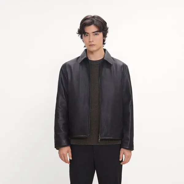 Theory City Jacket In Leather - Black