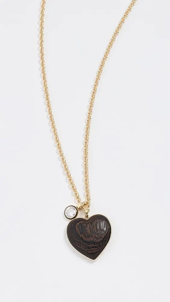 ROXANNE ASSOULIN The Big Simple Wood Heart Pendant Necklace
