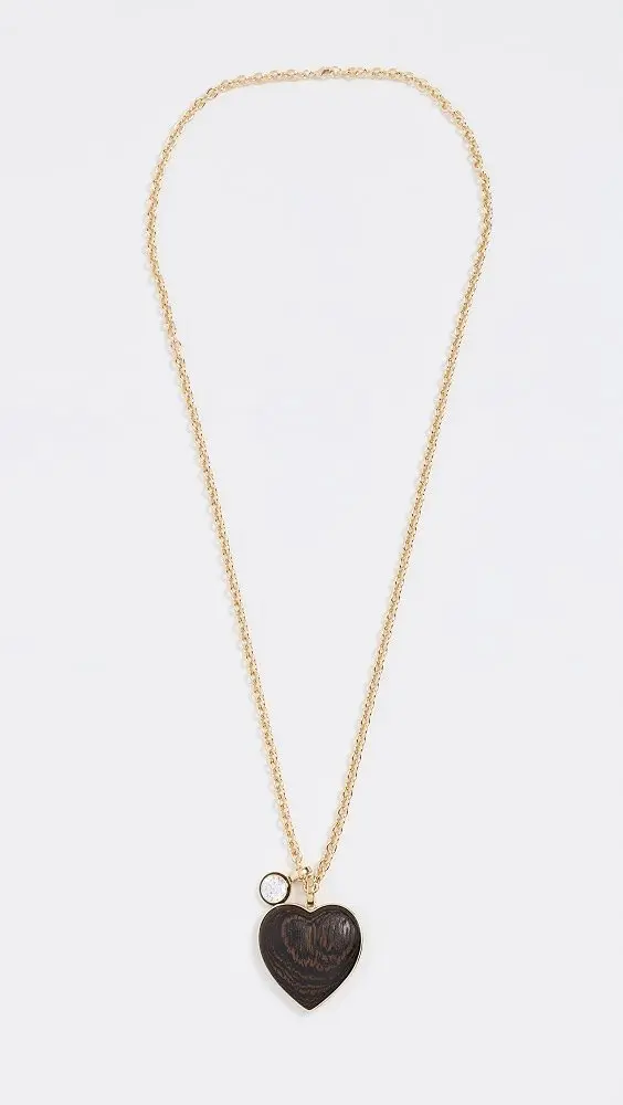 ROXANNE ASSOULIN The Big Simple Wood Heart Pendant Necklace