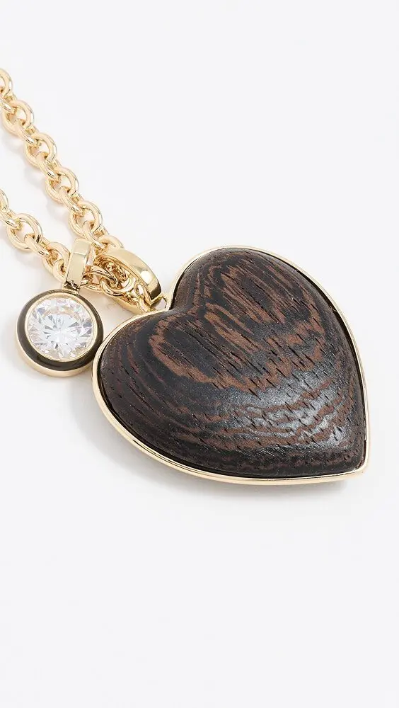 ROXANNE ASSOULIN The Big Simple Wood Heart Pendant Necklace