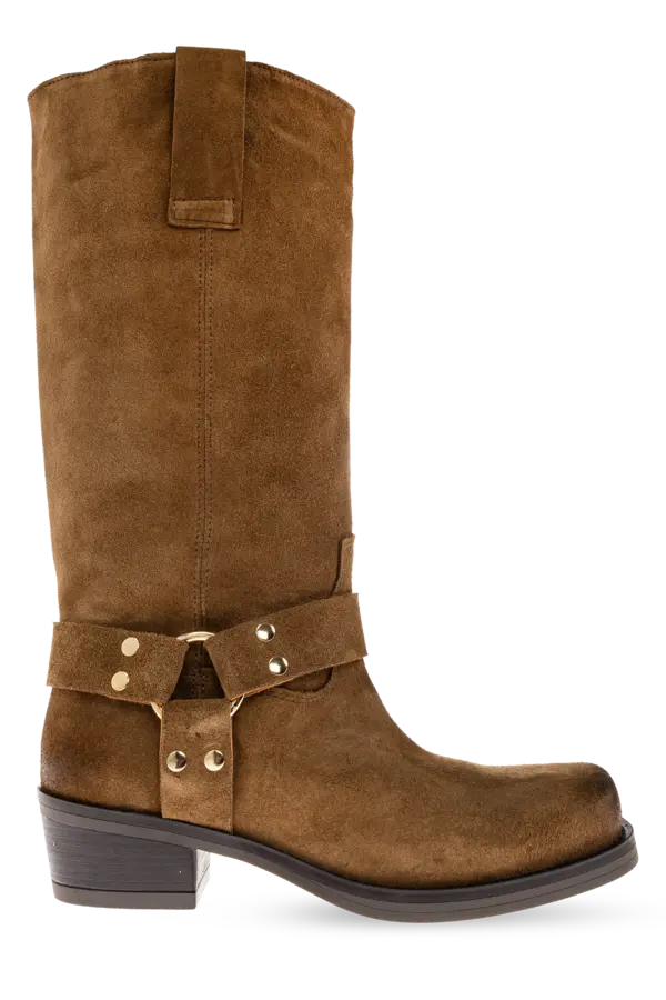 POSA Suede Heeled Boots ‘texas - Brown