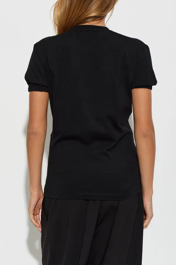 Dsquared2 Cotton T-shirt With Puff Sleeves - Black