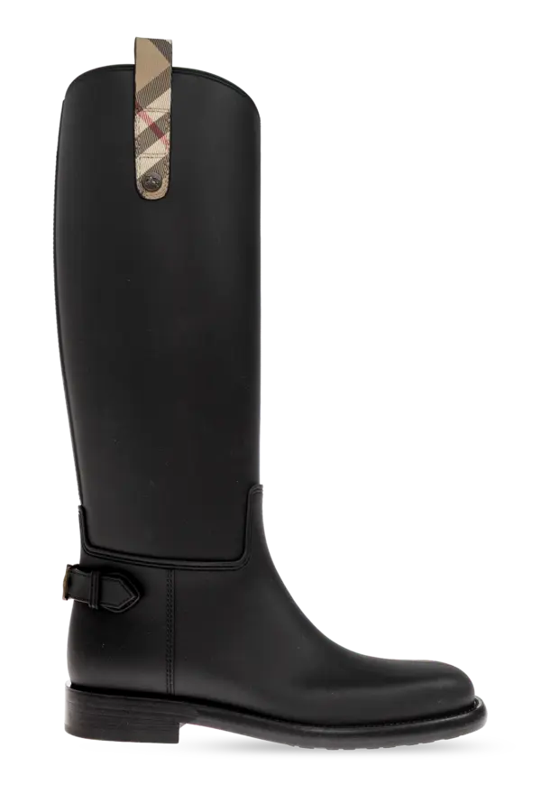 Burberry Cavalier Knee-high Rubber Boots - Black