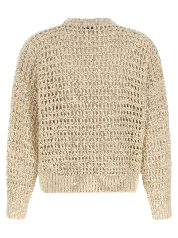Brunello Cucinelli Dazzling Braids' Sweater - Cream