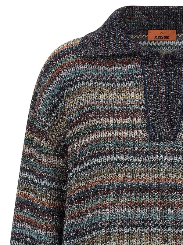 Missoni Lamé Yarn Polo Shirt - Multicolor