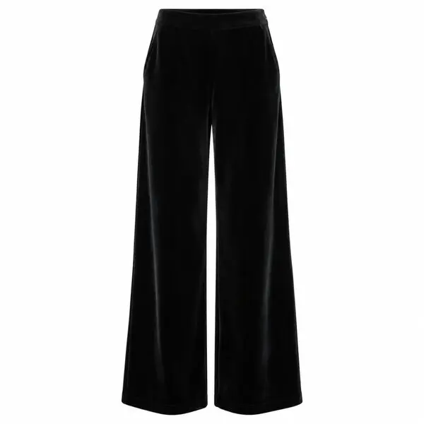 TRAFFIC PEOPLE Folklore Velvet Wide Leg Edith Trousers - Black