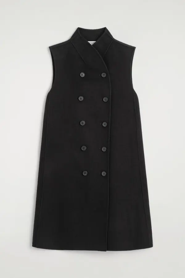 Cos Double-faced Wool-blend Mini Dress - Black