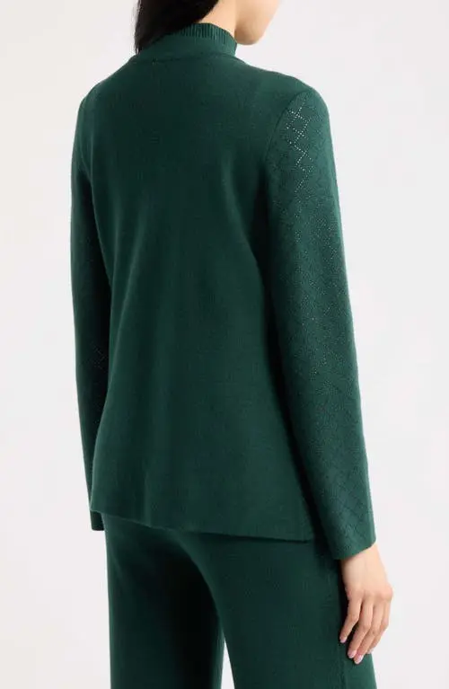 Anne Klein Diamond Heatset Cardigan - Pine Forest