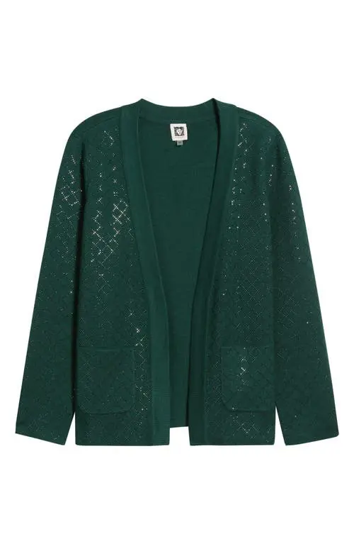Anne Klein Diamond Heatset Cardigan - Pine Forest