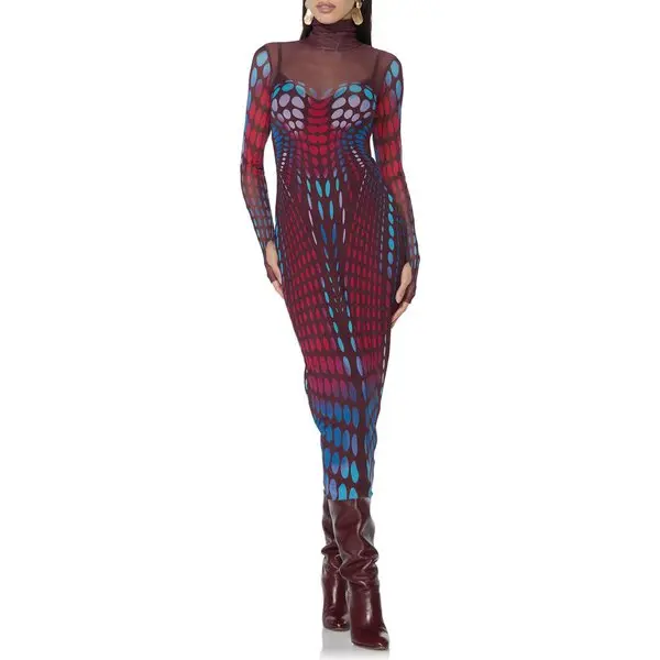 AFRM Shailene Turtleneck Midi Dress - Ruby Dots