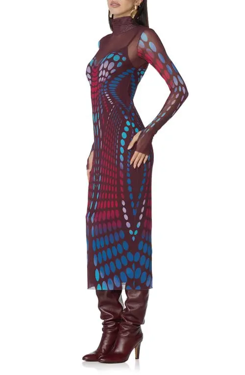 AFRM Shailene Turtleneck Midi Dress - Ruby Dots