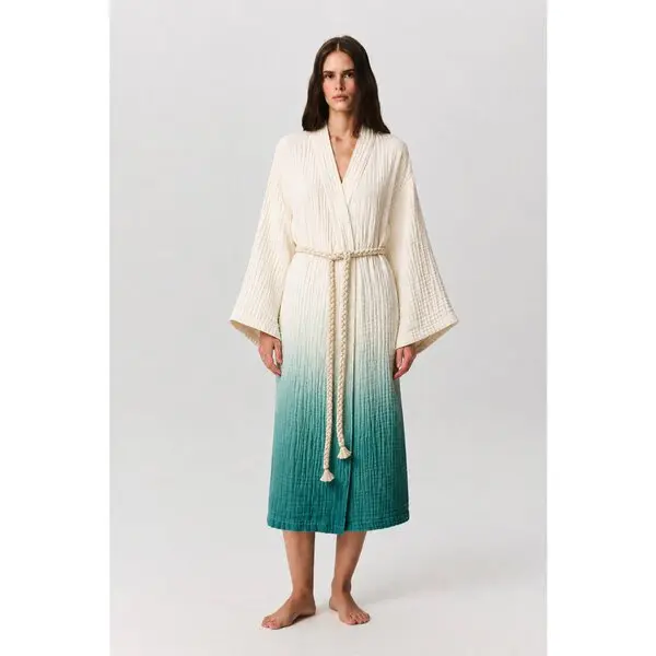BULDAN'S Degrade Muslin Bathrobe - Blue