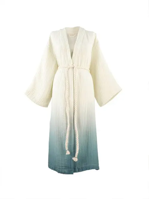 BULDAN'S Degrade Muslin Bathrobe - Blue