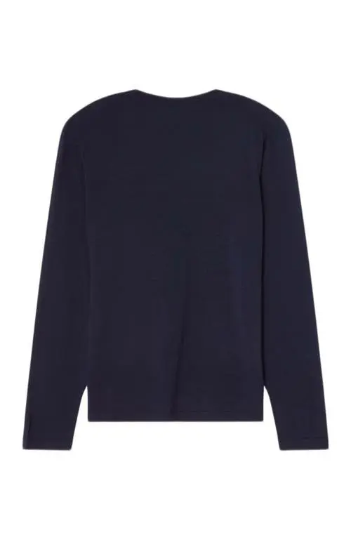 Robert Talbott Lawrence Wool Silk Fine Gauge Jersey Long Sleeve Tee