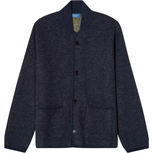 Robert Talbott Devon Solid Wool Cardigan - Navy