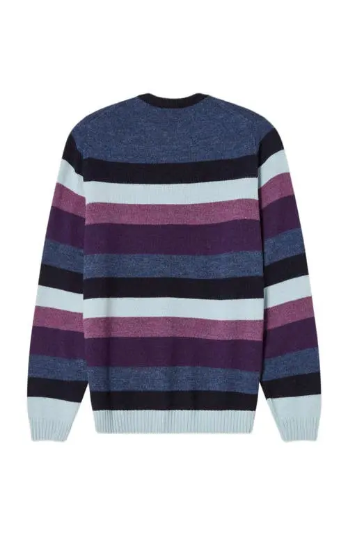 Robert Talbott Radcliffe Striped Crewneck Sweater - Blue Multi