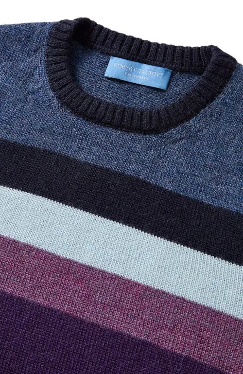Robert Talbott Radcliffe Striped Crewneck Sweater - Blue Multi