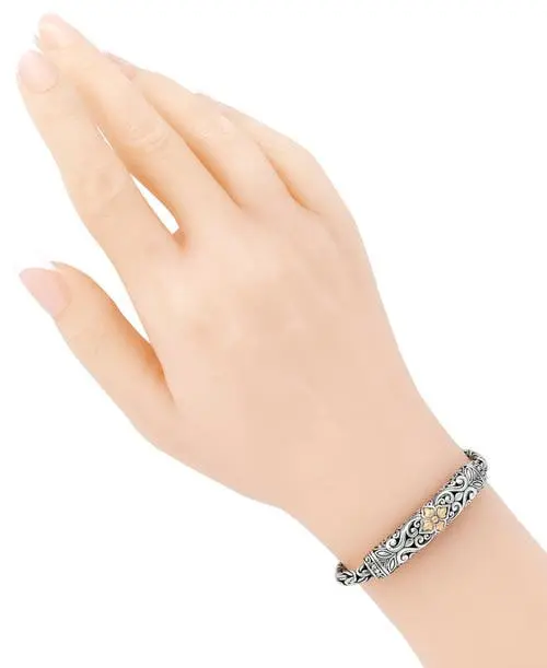 DEVATA Maple Leaf On Filigree With Borobudur Chain Bracelet