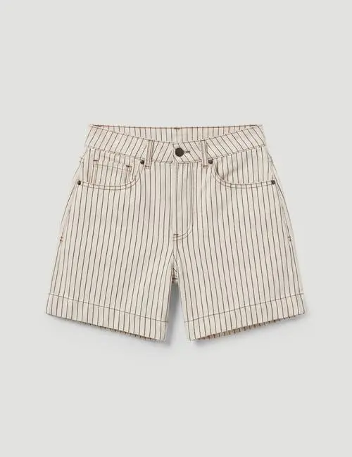 HUSH Essential Stripe Denim Stretch Shorts