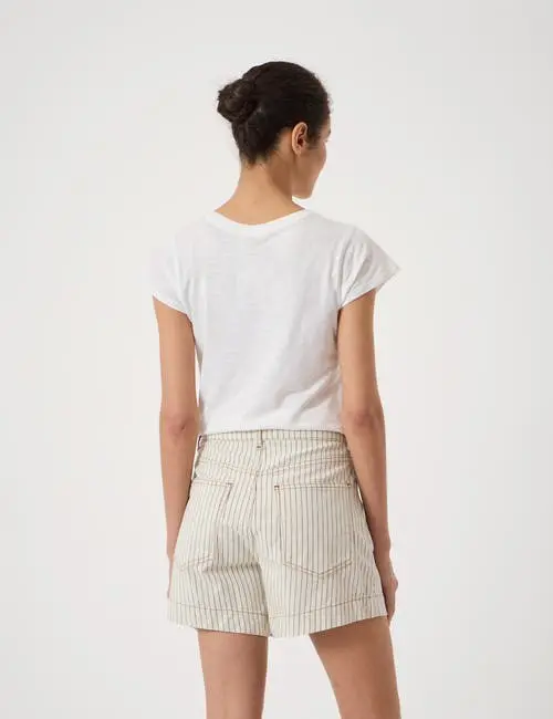 HUSH Essential Stripe Denim Stretch Shorts